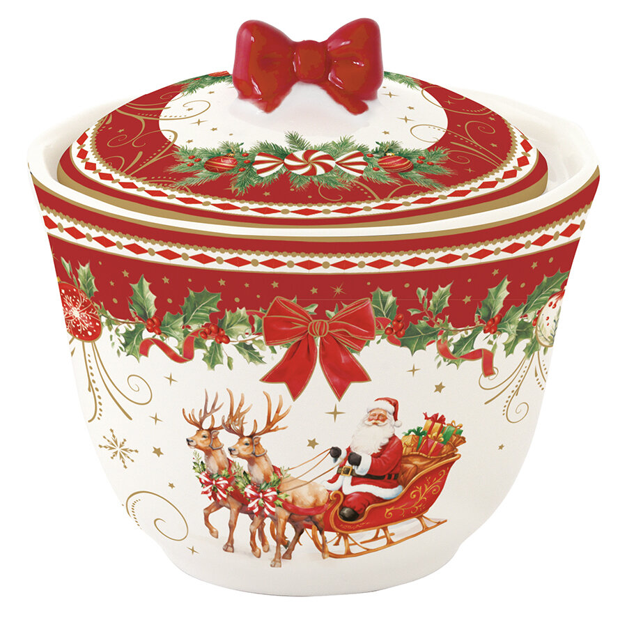 Сахарница Christmas Heritage фарфоровая 200 мл новогодняя Easy Life R3434/CHER