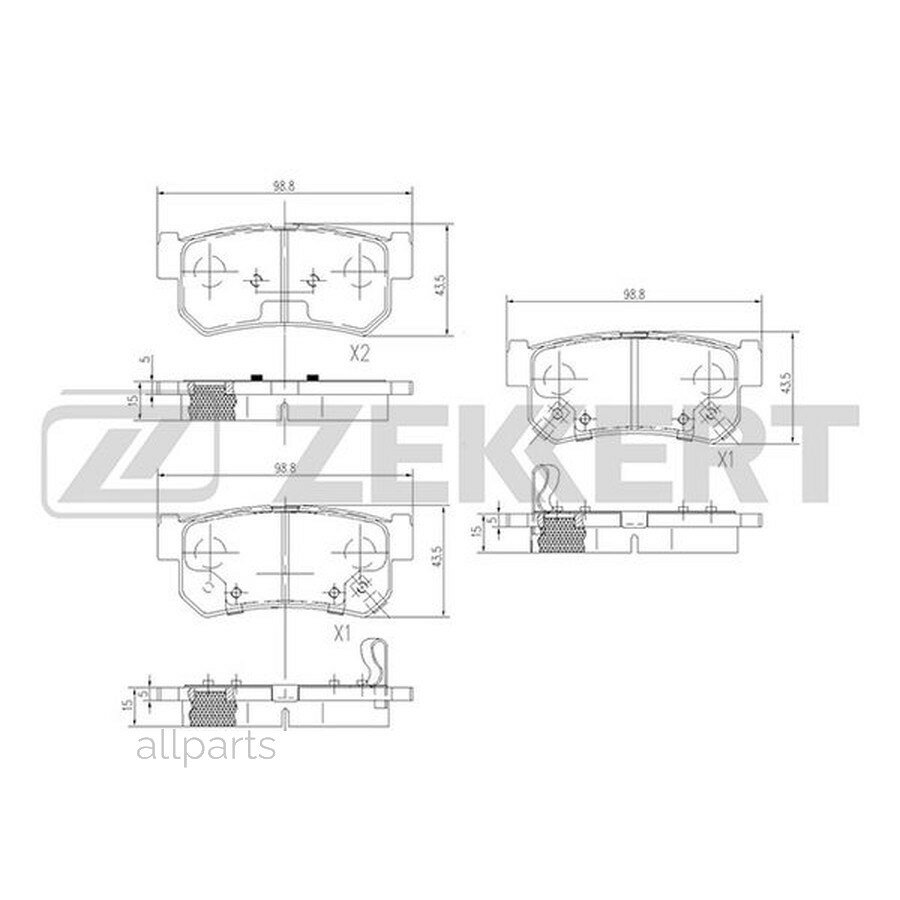 ZEKKERT BS-1496C Колодки торм. диск. задн. (смесь CERAMIC) SsangYong Actyon 05- Actyon Sports II 12- Korando II 02-