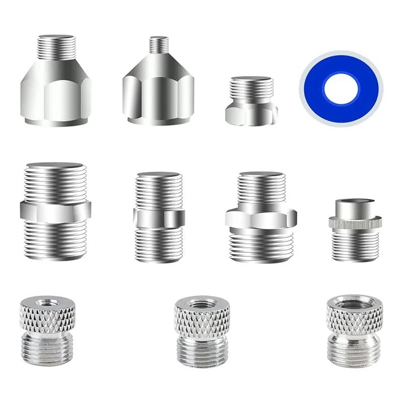 Набор адаптеров для аэрографа, многоразмерные фитинги 1/8 и 1/4 "BSP" / переходники M5: комплект для быстрого соединения.