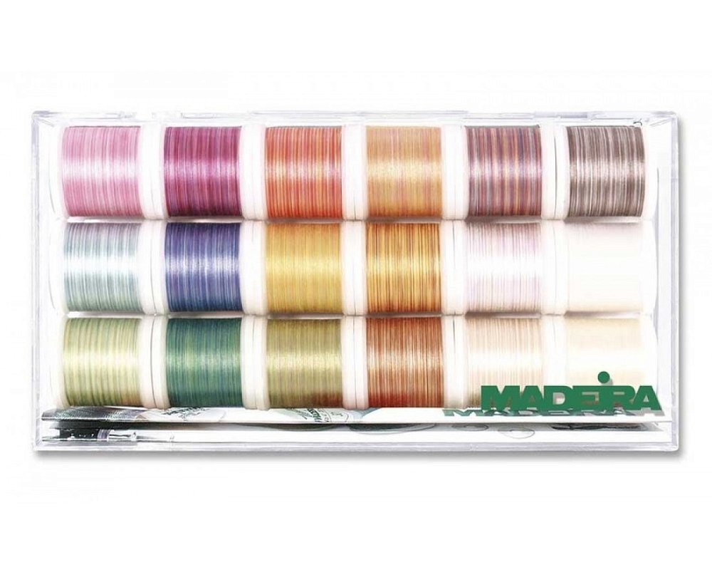 Нитки вышивальные Madeira Cotona Multicolor № 50, 18 шт по 200 м, набор