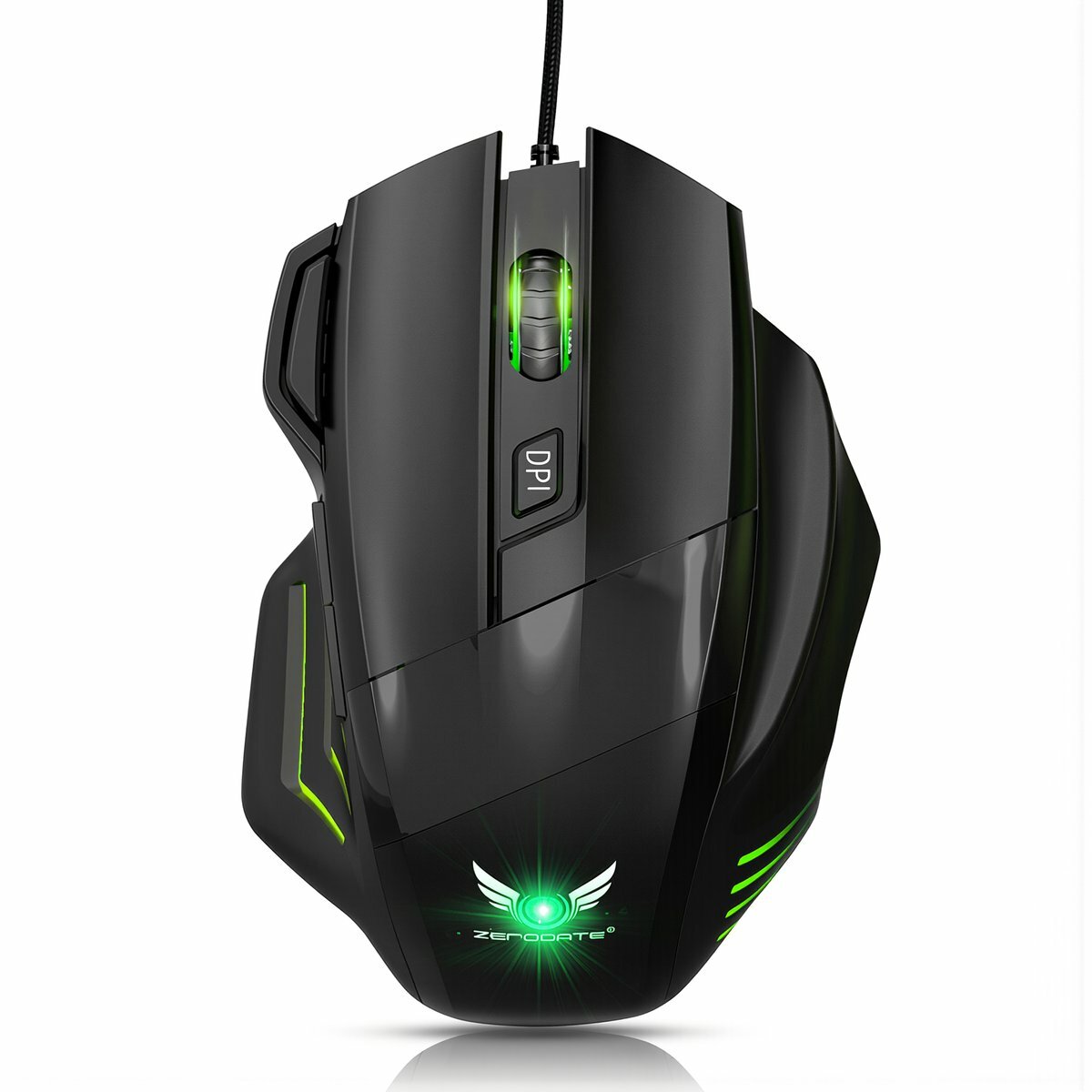 Игровая проводная мышь размер 132*86*42 мм 7 кнопок 2400 DPI RGB подсветка для ноутбука и ПК
