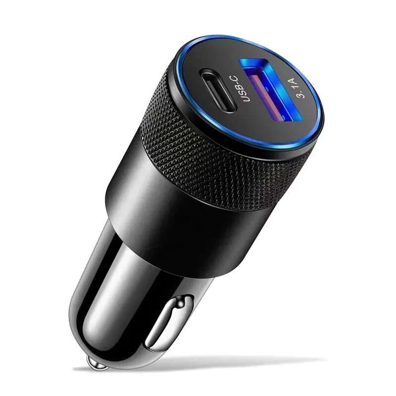 Автомобильное Зарядное Устройство С Двумя USB-портами, 200 Вт, С Функцией Быстрой Черный, Black