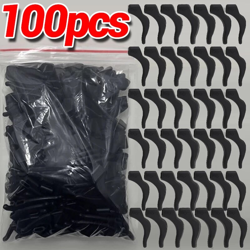 Черные силиконовые крючки для ушей 100 шт
