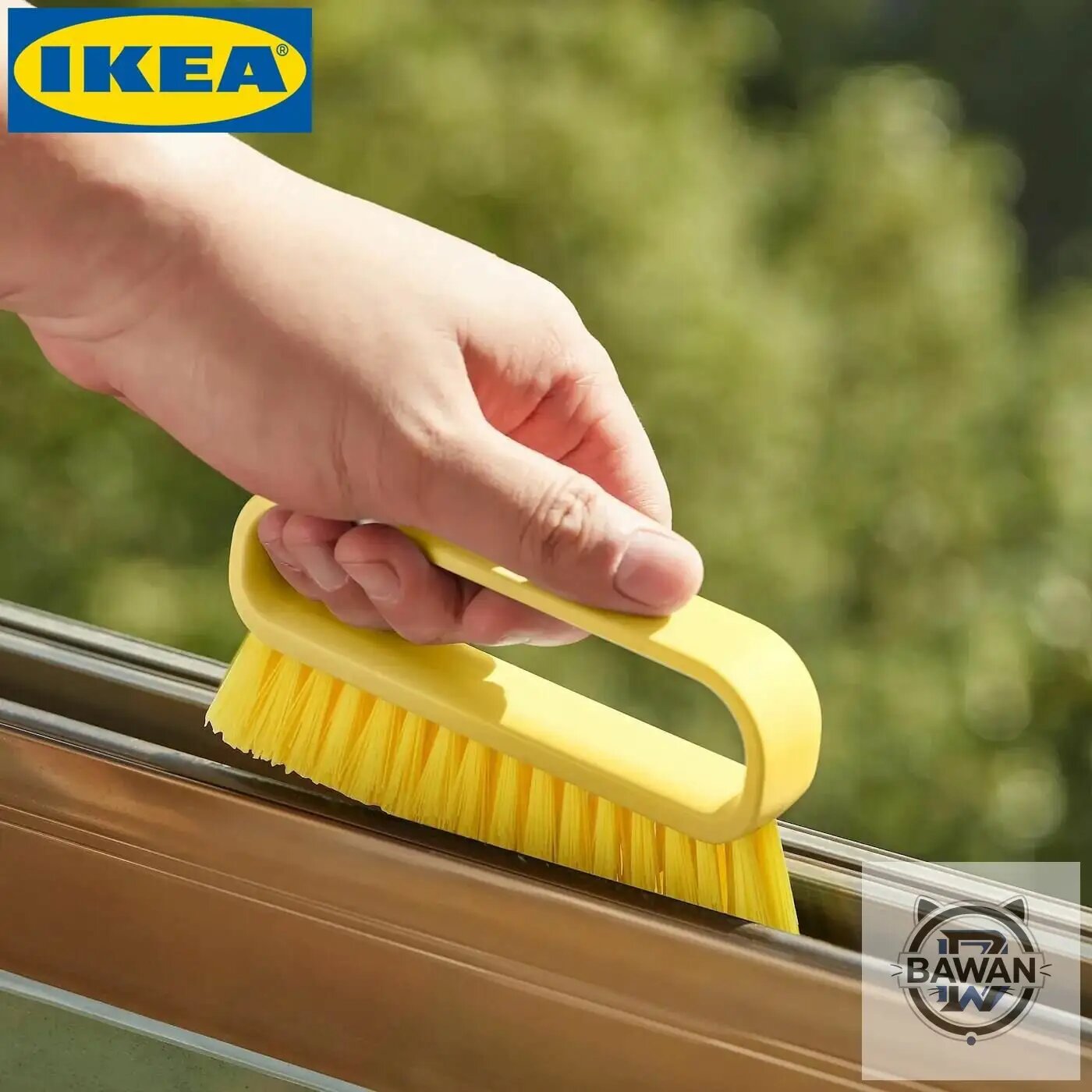 IKEA икеа Жесткая щетка PEPPRIG (пепприг) для углов, желтая**