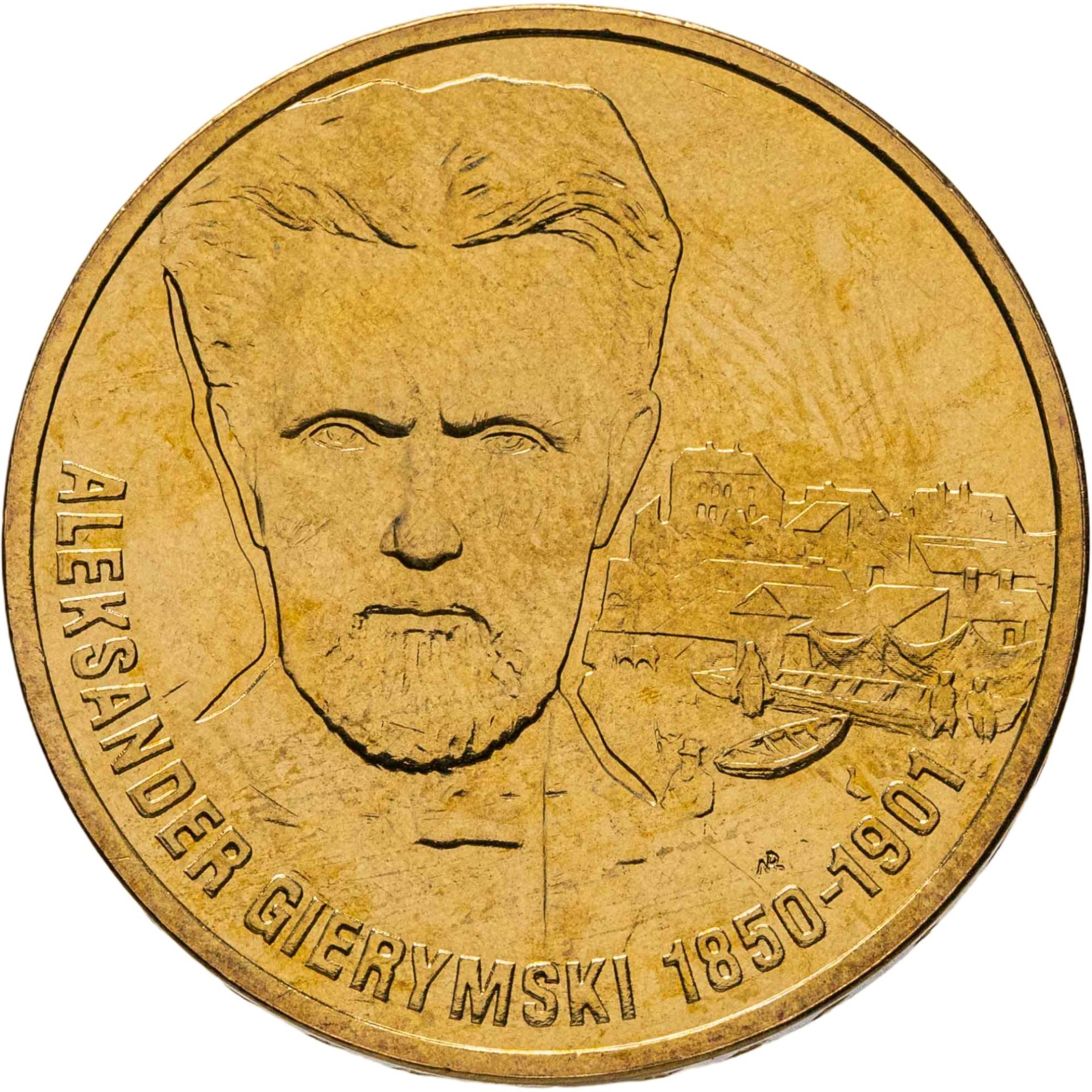 Польша 2 злотых 2006 "Художники Польши 19-20 века - Александр Герымский", Латунь, в сохранности AU-UNC