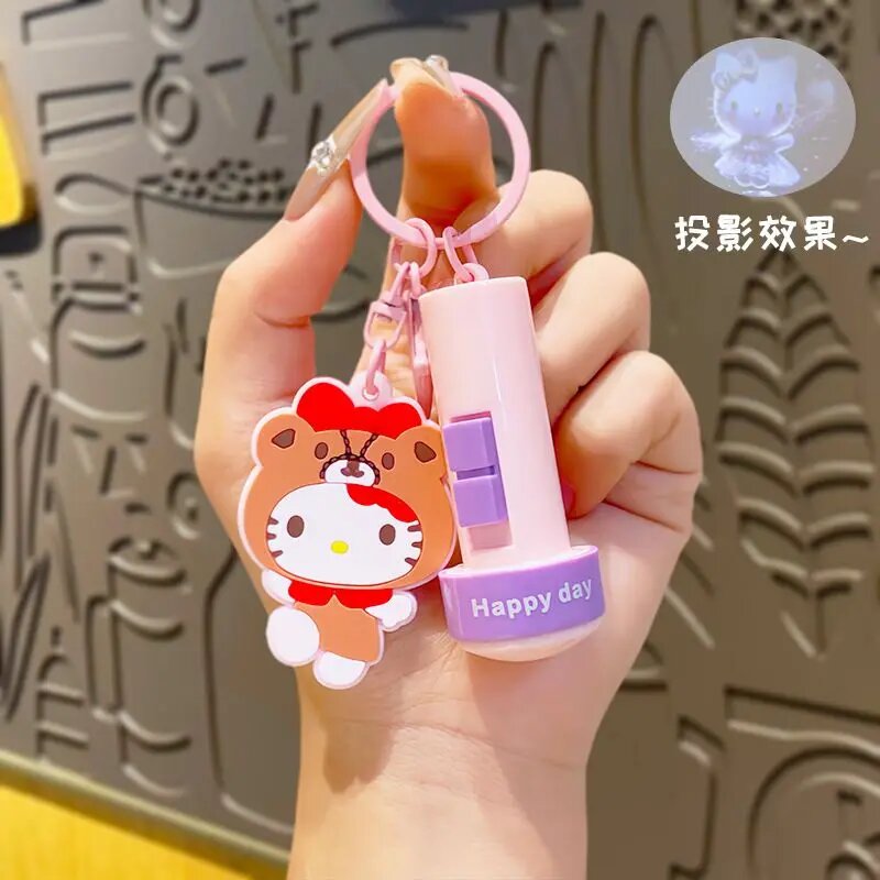 Лицензионный брелок-проектор Sanrio с изображением Куроми и Синаморолла, мини-фонарик, подвеска для сумки, милый подарок, готов к продаже