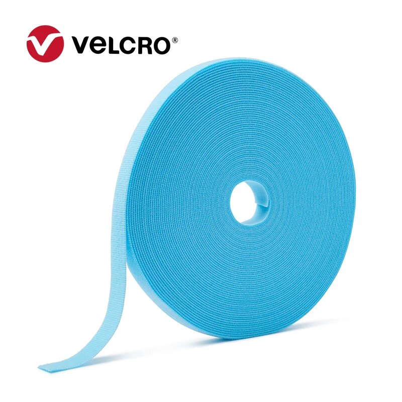 VELCRO Brand Обратно-к-обратно кабельные стяжки, синий, ширина 19 мм, 25 ярдов (22.8 м) для управления кабелем