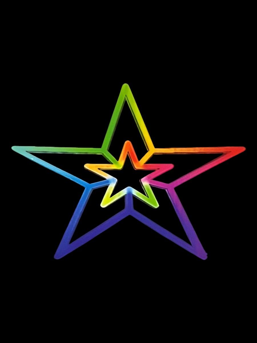 Неоновый светильник (умная гирлянда) Звезда RGB (KY-0615) bluetooth с управлением через телефон и пультом ДУ, питание от USB, 34.5х32 см