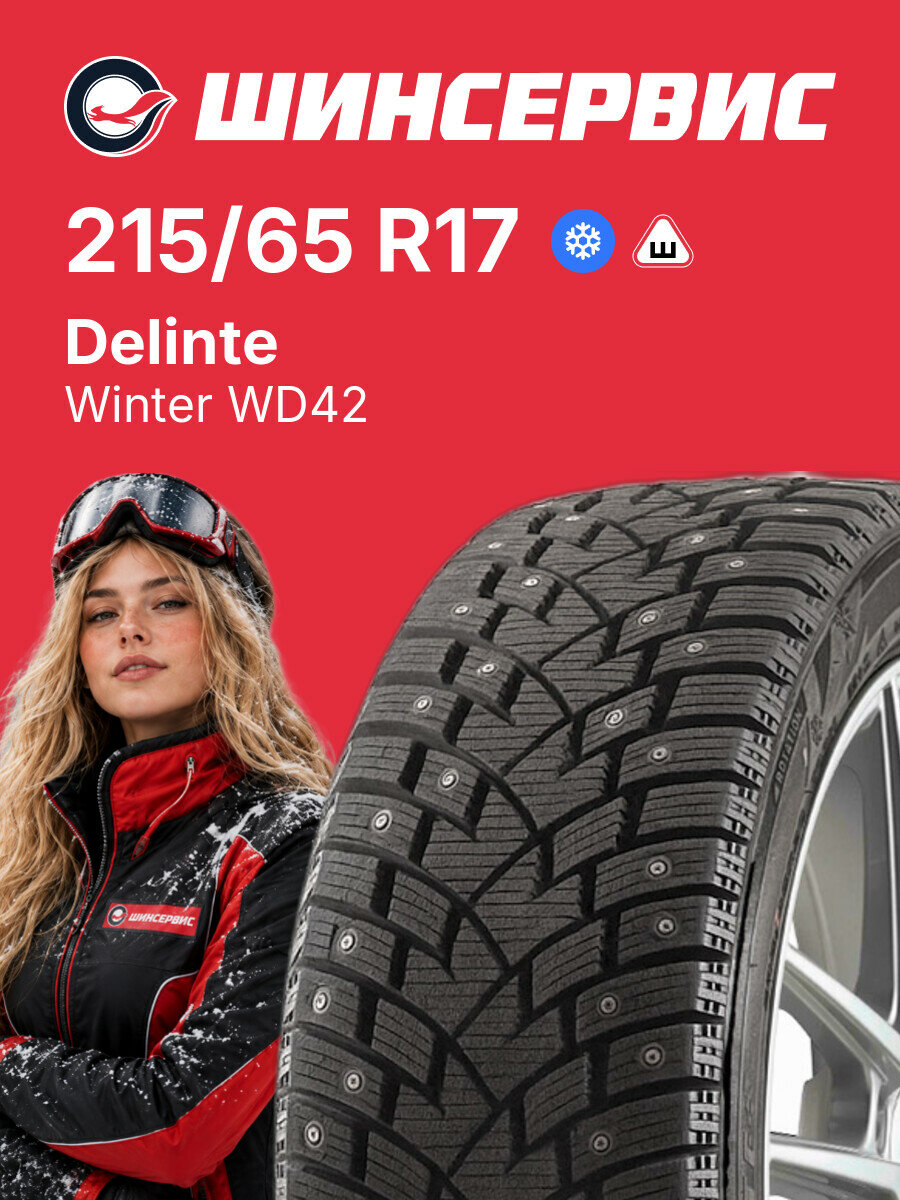 Зимняя шипованная шина Delinte Winter WD42 215/65 R17 103 T, зимняя автомобильная резина