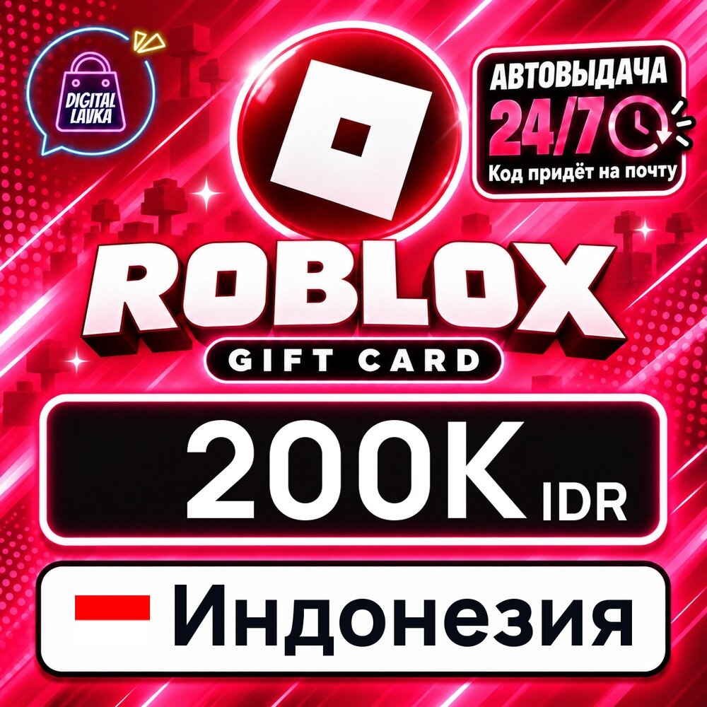 Roblox Индонезия · IDR 200000 — игровая валюта, цифровой код пополнения, моментальная доставка