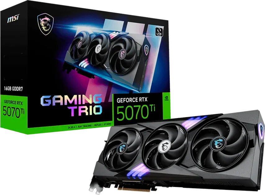Видеокарта MSI GeForce RTX 5070 Ti GAMING TRIO, 16 ГБ