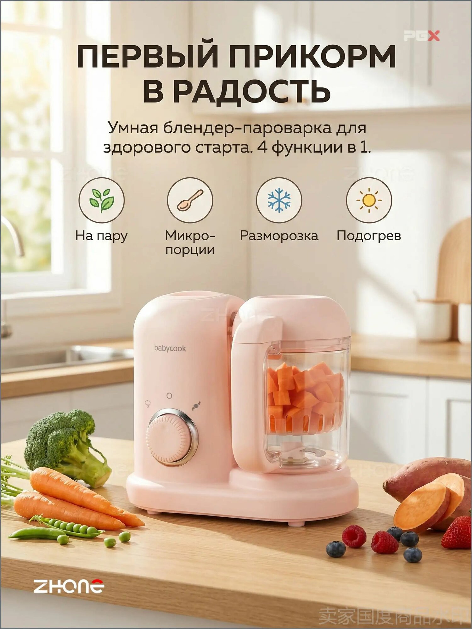Портативный блендер csm20260202-2-addfk, розовый