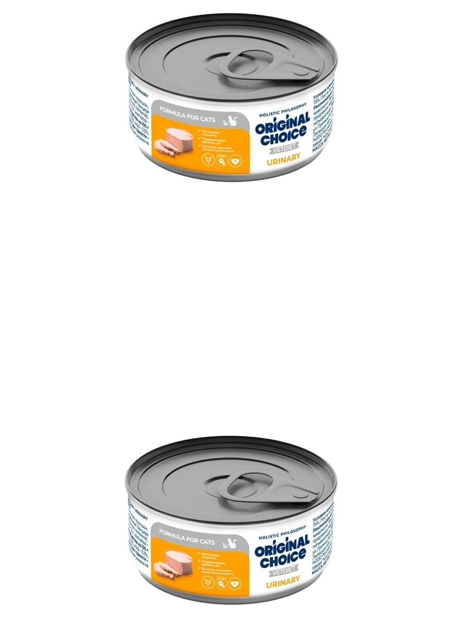 ORIGINAL CHOICE Диетическое полнорационное питание VETDIET Urinary для кошек профилактика МКБ, 100 г - 2 штуки