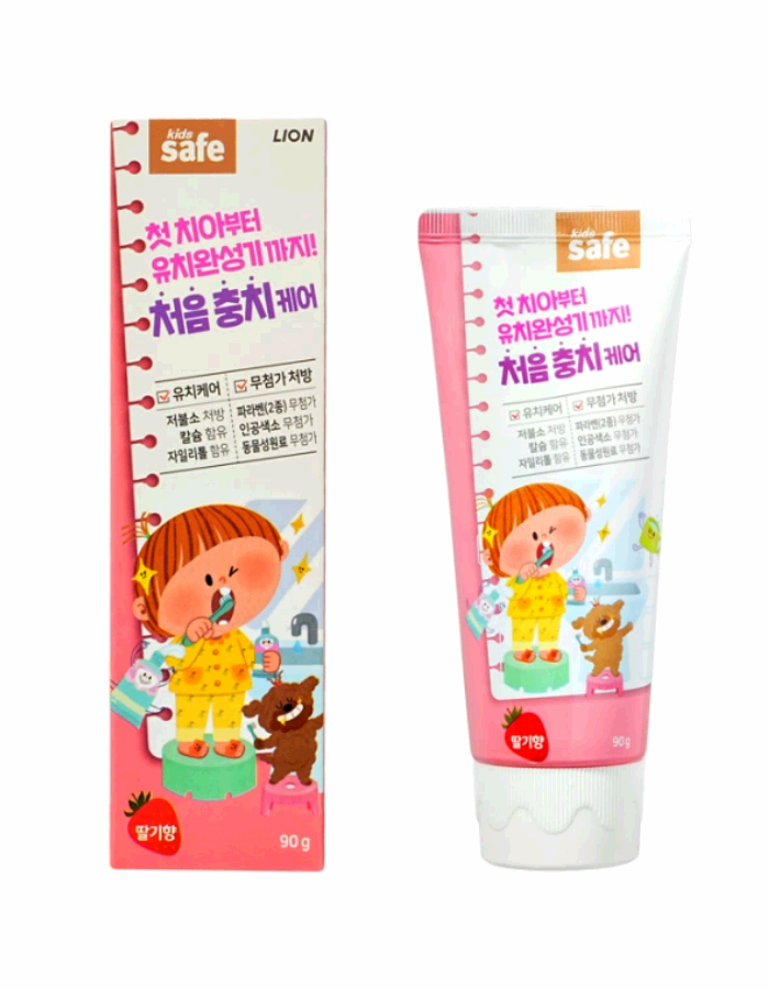 Lion Kids Safe - Strawberry Детская зубная паста "со вкусом клубники" от 3 до 12 лет 90 г.