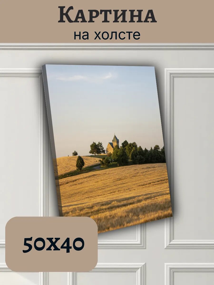 Картина Чехия Czech Европа 40x50 живописный сельский