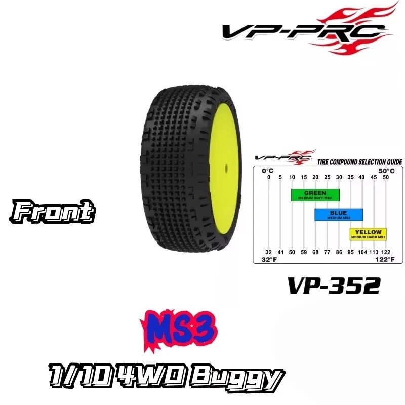VP PRO RC 1/10 4WD Багги шины передние и задние мягкие Evo