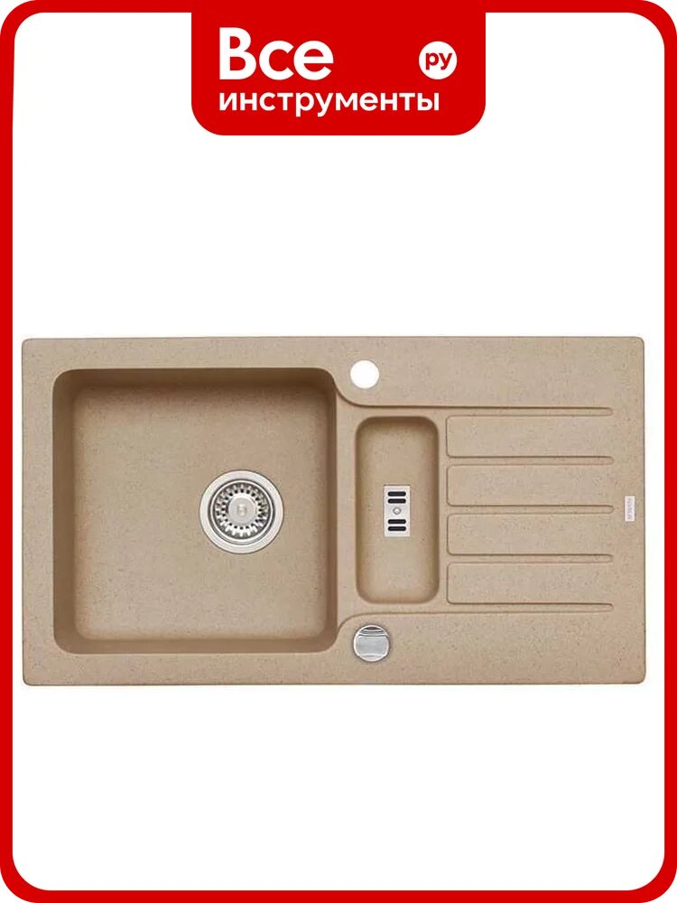 Мойка для кухни Alveus Niagara 70 Granital 780x435x160 мм, 1.5 чаши, Beige G55, с сифоном 1105297 1089486