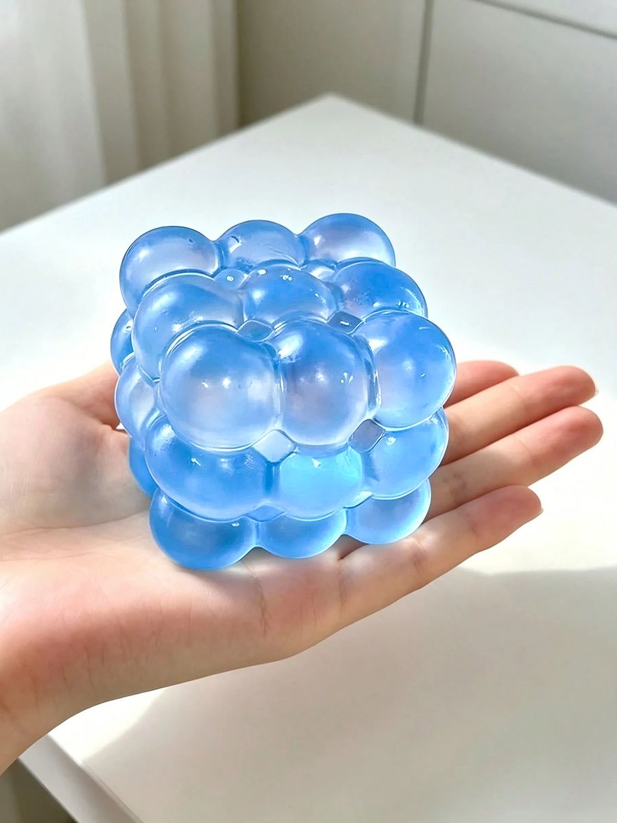 Куб голубой сквиш игрушка-антистресс мялка сквиши Cube Squeeze Ball