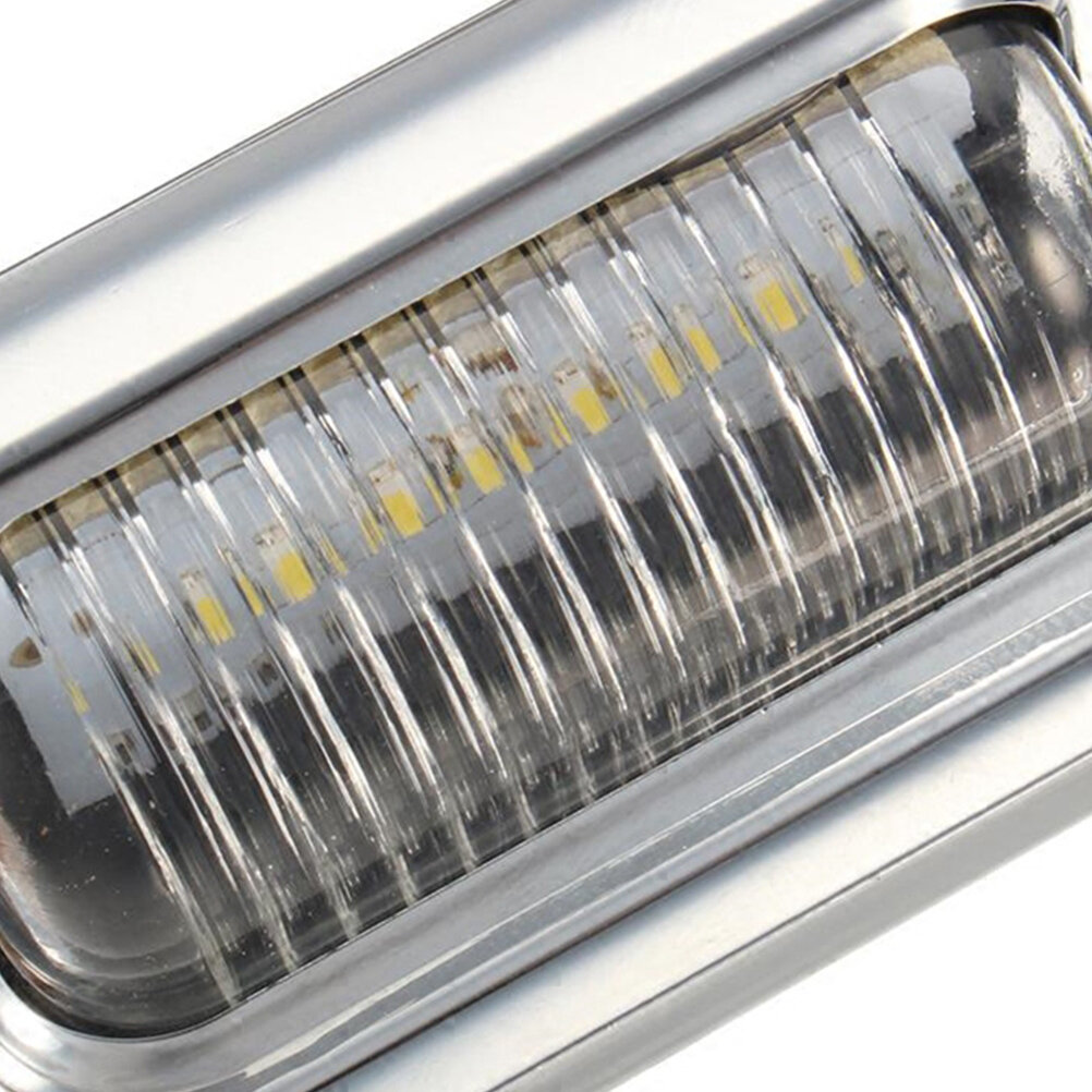 2 Штуки 12V 24V LED Подсветка Номерного Знака Двери Для Автодомов И Грузовиков Серебро 6.6×3.3CM