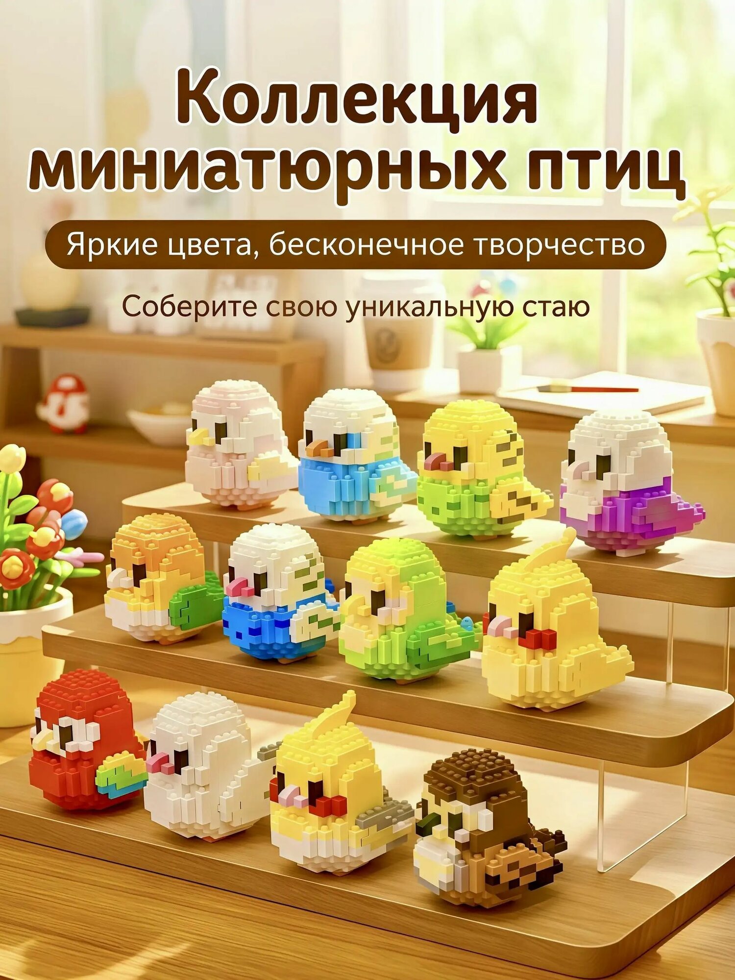 Мини конструктор, птицы, коробка, Идеальный подарок 2931 деталей