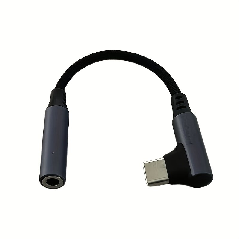 Адаптер USB-C на 3.5 мм угловой для аудио с поддержкой быстрой зарядки 60 Вт и функцией звуковой карты для стриминга