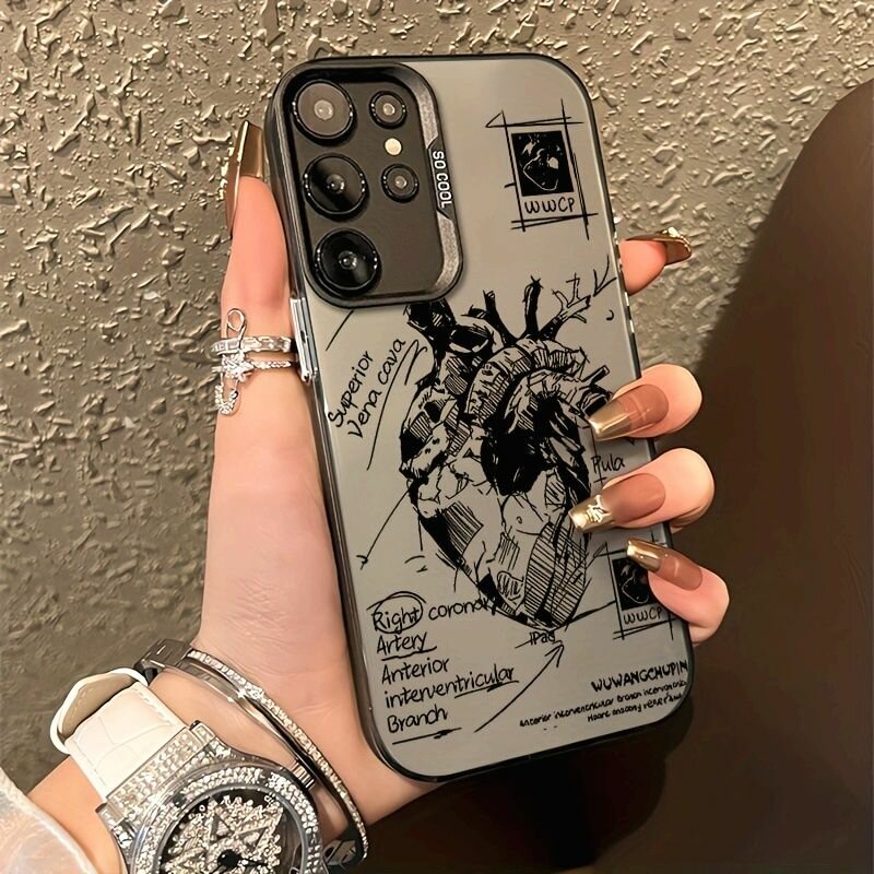 Чехол на Айфон 11 / iPhone 11 черный с Анатомия Сердца силиконовый удароПрочный