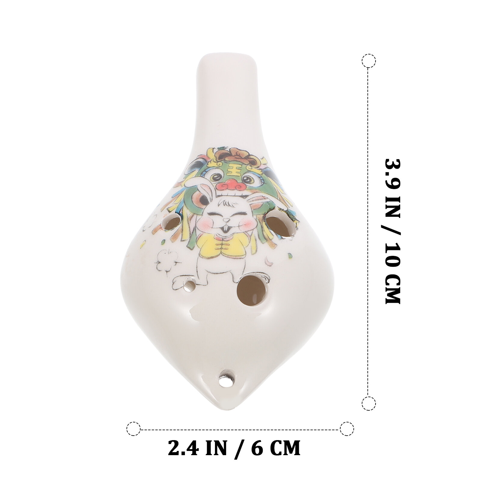 Ocarina В Formе Груши Белого Цвета С 6 Отверстиями Размер 10X6X4CM