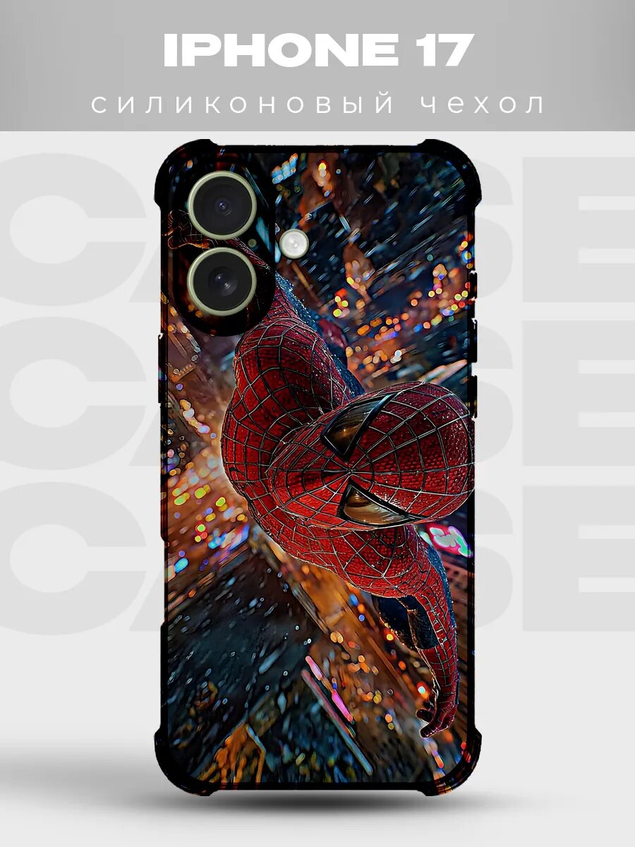Чехол на iPhone 17 Человек-паук комикс spider man марвел