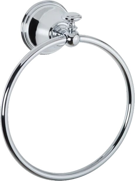 Держатель для полотенец Tiffany World Harmony TWHA015cr кольцо, хром, глянцевый, латунный, держатель для полотенец в ванную, круглый, в стиле ретро