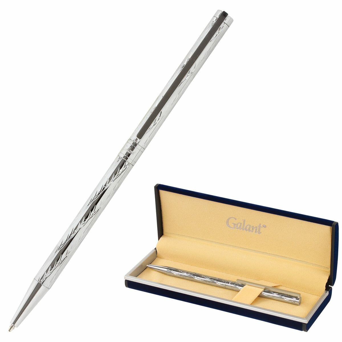 Ручка шариковая подарочная Galant Astron Silver (0.7мм, синяя, корпус серебристый, детали хром) (143527), 1шт.