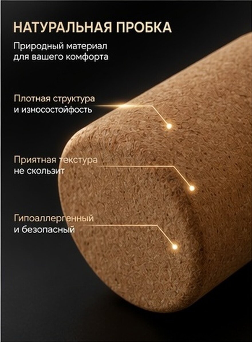 Массажный Валик Из Пробки Для Йоги И Фитнеса Подходит Для Растяжки И Массажа Спины Размер 15.00X5.00X5.00Cm