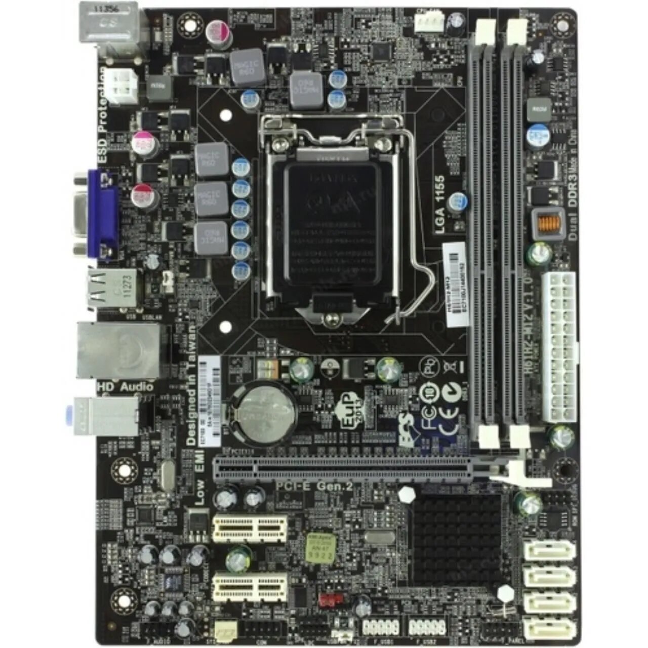 Материнская плата ECS H61H2-M12 LGA1155 H61 PCI-E+Dsub+LAN SATA MicroATX 2DDR3
