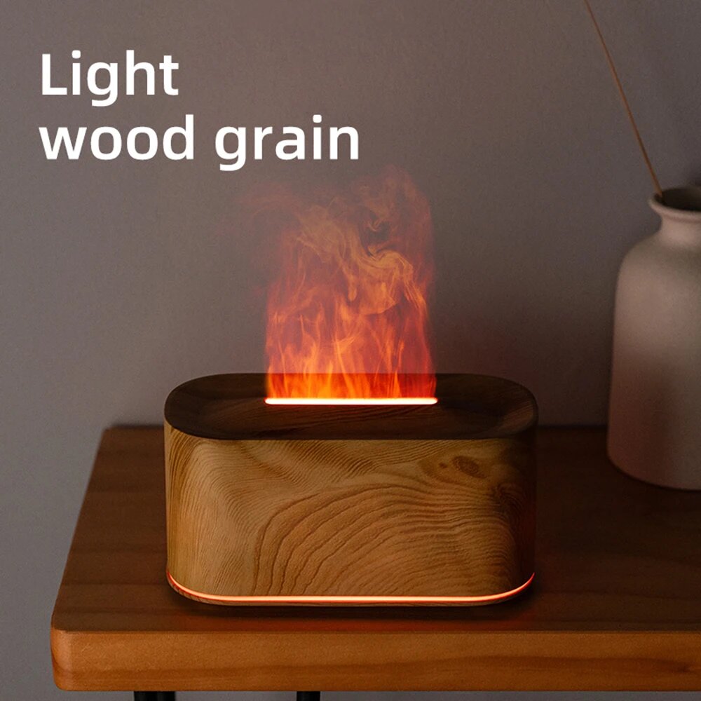 Увлажнитель воздуха Sulvgo с эффектом пламени Красный, Light wood grain
