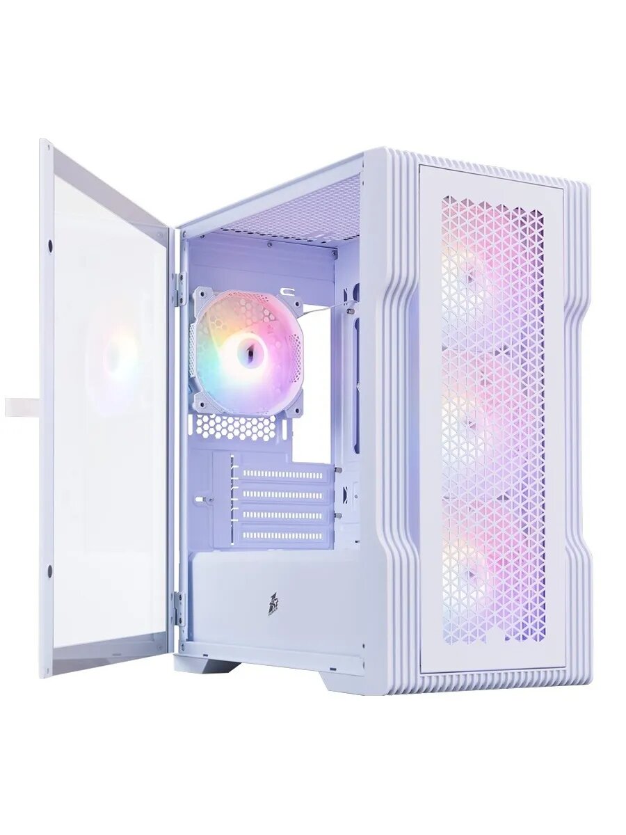 Корпус для компьютера 1Stplayer Trilobite T3 mATX T3-WH-4F1-W, белый