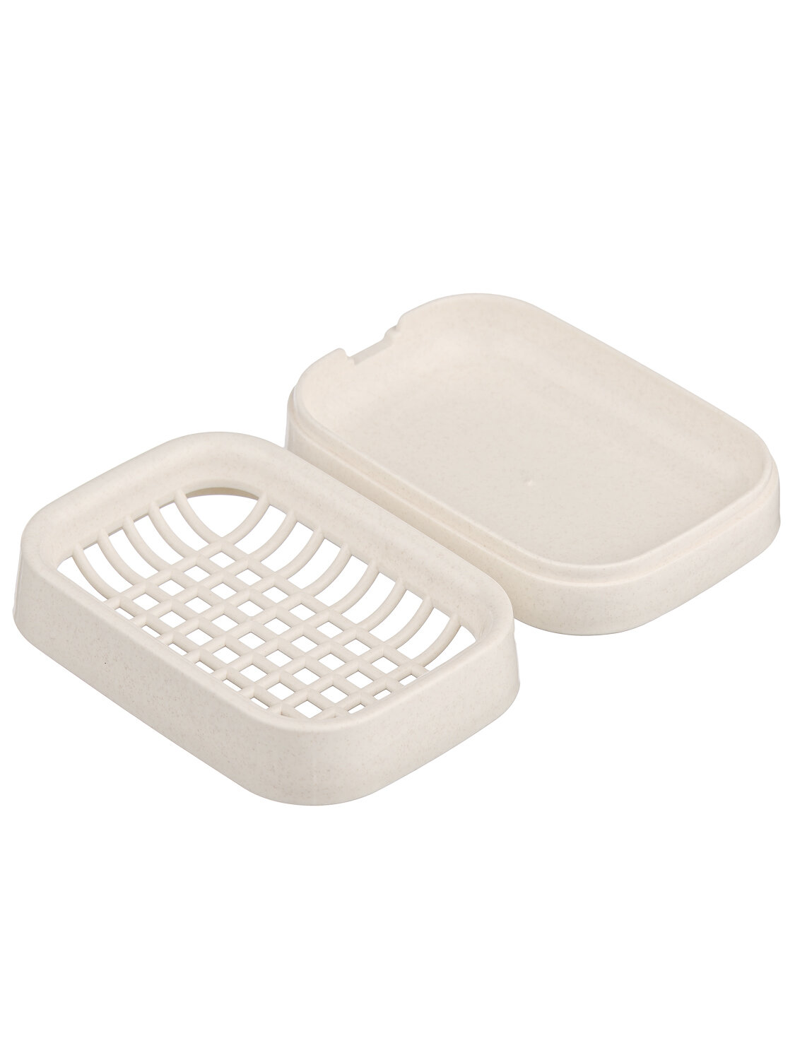 Мыльница с поддоном INOMATA SOAP DISH, 2204, бежевый, 128*91*41 мм
