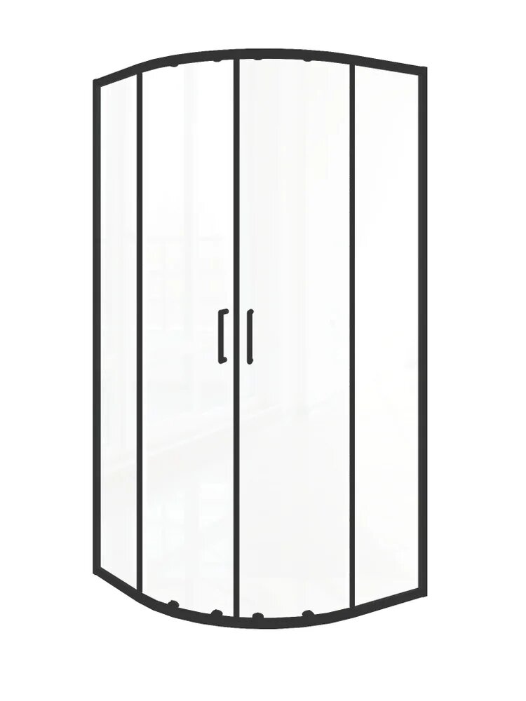 Душевой уголок Good Door Lite R-100-C-B без поддона, стеклянный, черный, 100x100, раздвижной