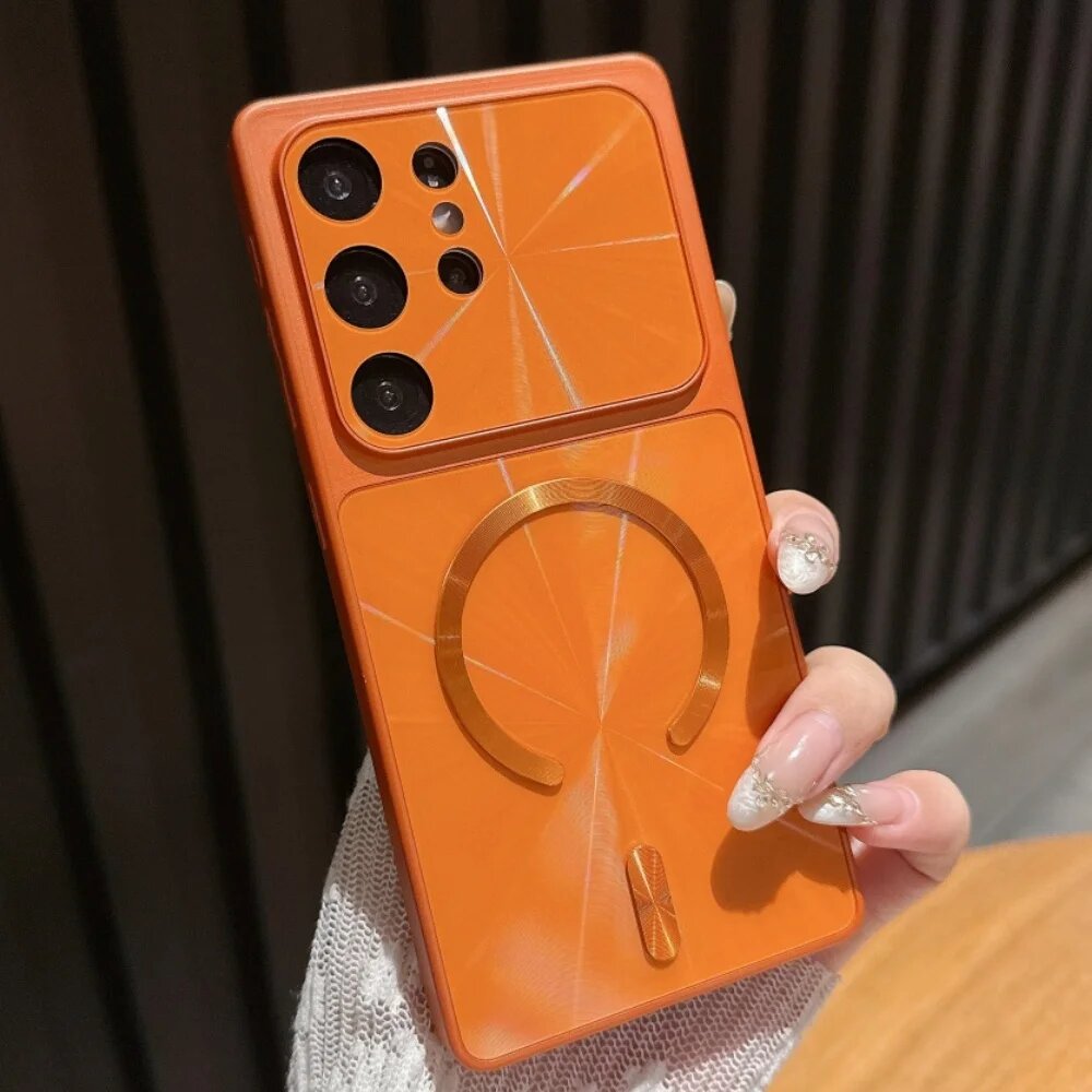 Оригинальный чехол Laser Bling For Magsafe для Samsung Galaxy Galaxy S26 Ultra, Оранжевый, Orange
