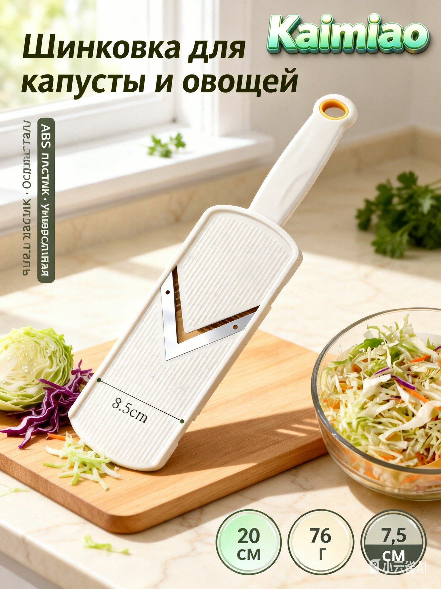 Шинковка Для Капусты И Овощей, Нержавеющая Сталь, Ручная Тёрка Для Салата, Для Белокочанной И Краснокочанной Капусты, Лёгкая, Компактная, Для Дома, Для Кухни