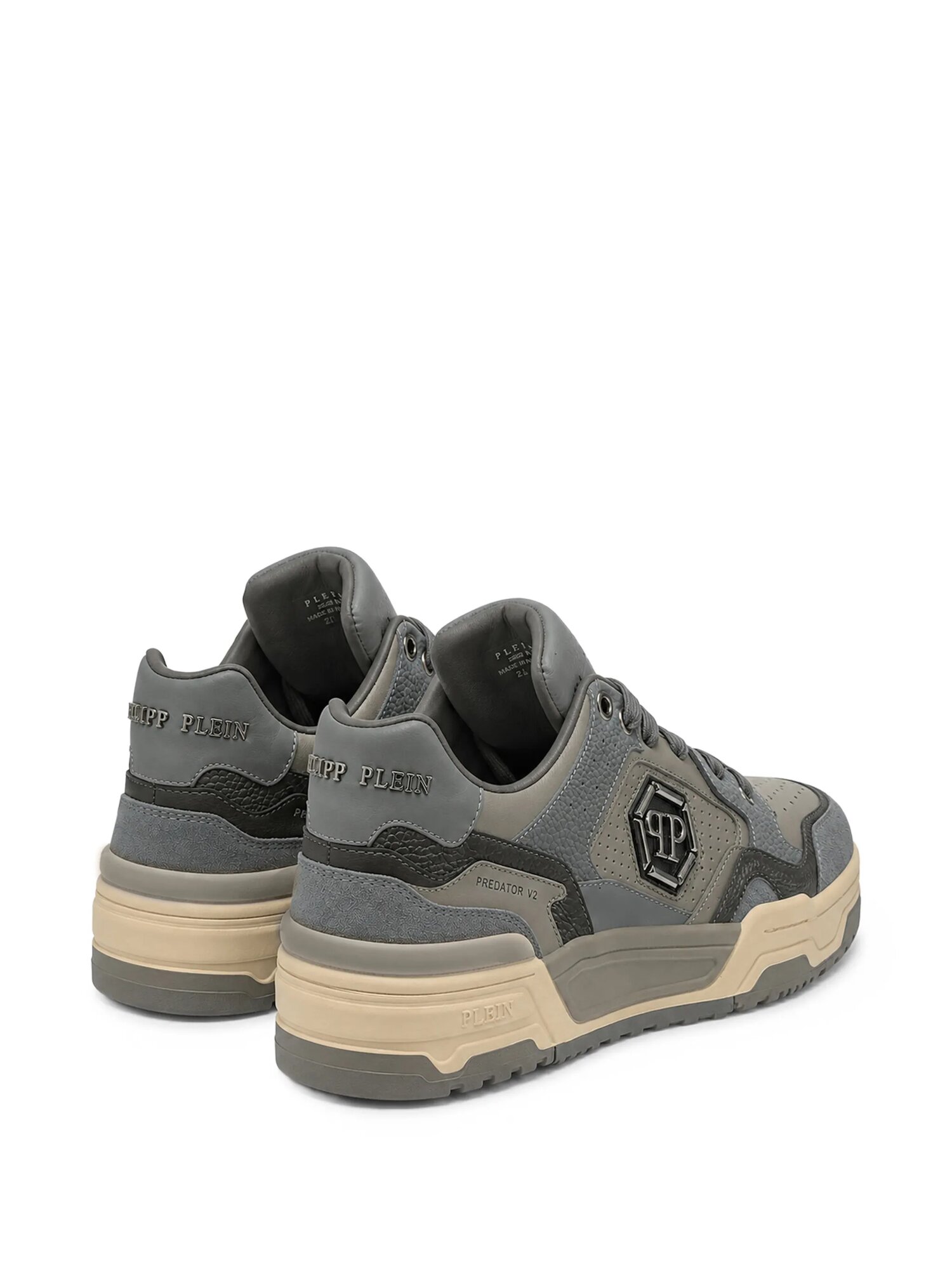 Кроссовки PHILIPP PLEIN Low-top Predator V2 sneakers, размер 48, серый — фото 1