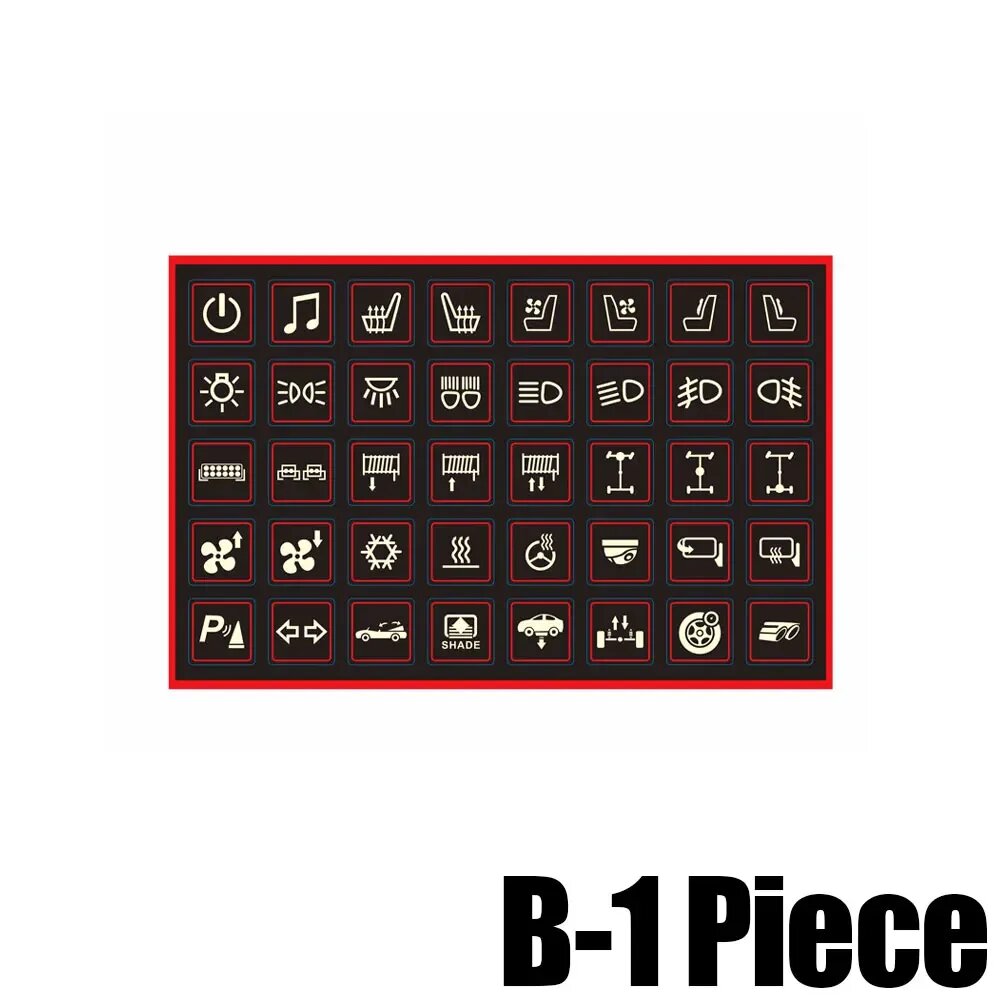 Панель управления автомобиля, этикетка кондиционера, наклейка, флуоресцентный зеленый авто B