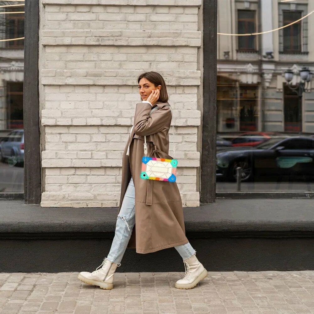 Чехол для Samsung Tab A7 Lite (8.7") (T220, T225) чехол для защиты детей Противоударный, с кронштейном, Смешанные цвета / Самсунг Галакси Таб А7 Лайт Т220 Т225