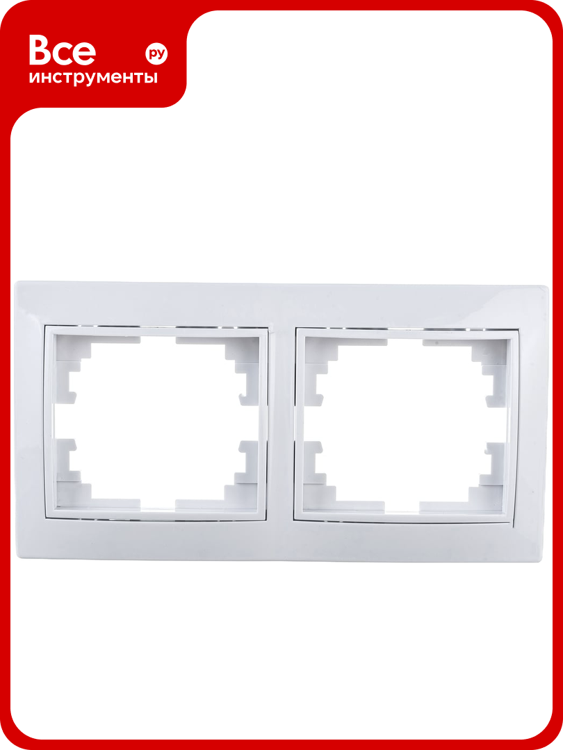 Горизонтальная рамка Intro 150201 на 2 поста , СУ, Plano, белый Б0027625