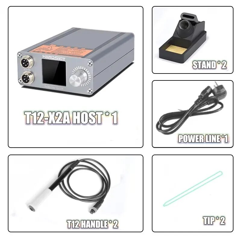 Handskit T12-X2A Цифровая паяльная станция с двумя ручками EU Plug 220V