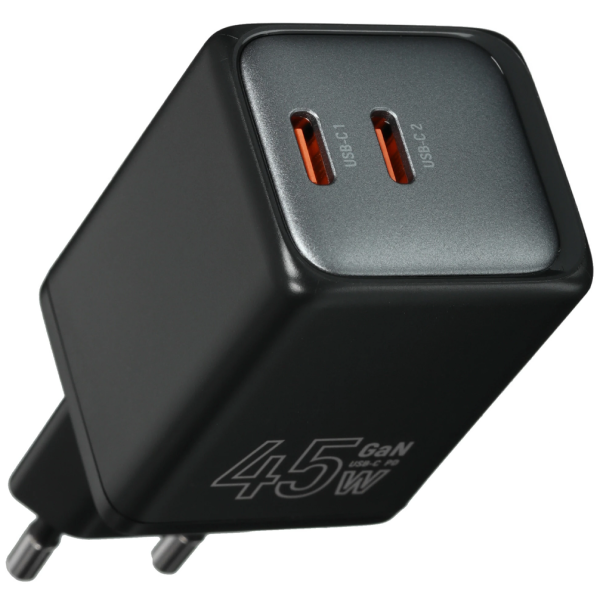 СЗУ TFN 2USB-C 45W GaN Black (TFN-WC-CC-45W-BK)