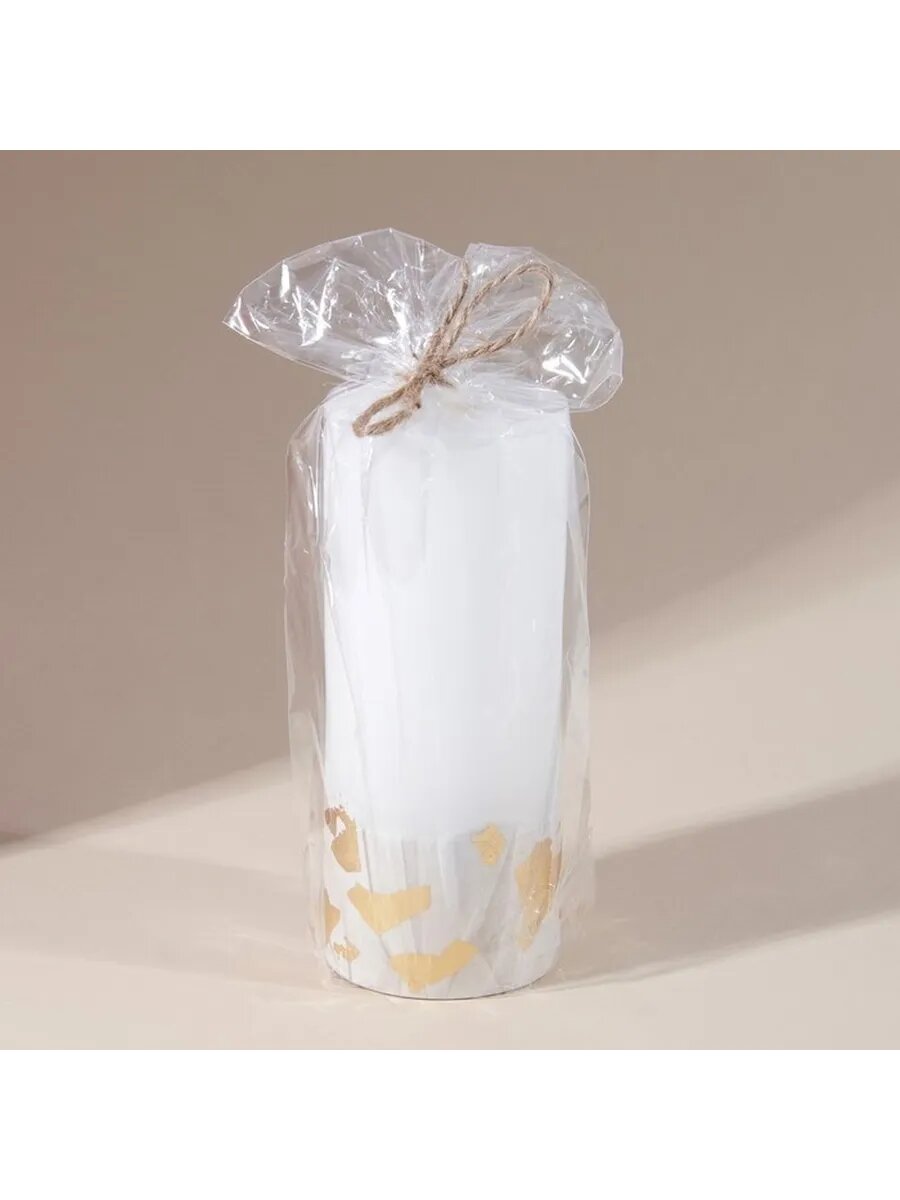 Элегантная интерьерная свеча с бетоном и поталью