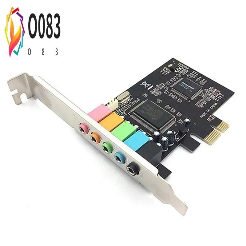 (J M) Внутренняя звуковая карта 5.1 совместим с 10 низкопрофильным кронштейном, 3D Stereo PCI-E, чип CMI8738 32/64 Bit PCI