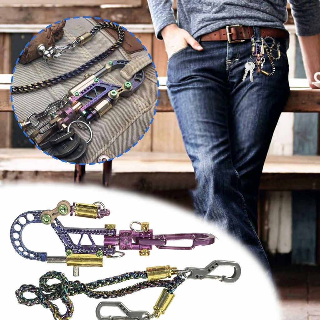 Брелок-карабин-болт Evo / База + 2 маленьких титановых карабина