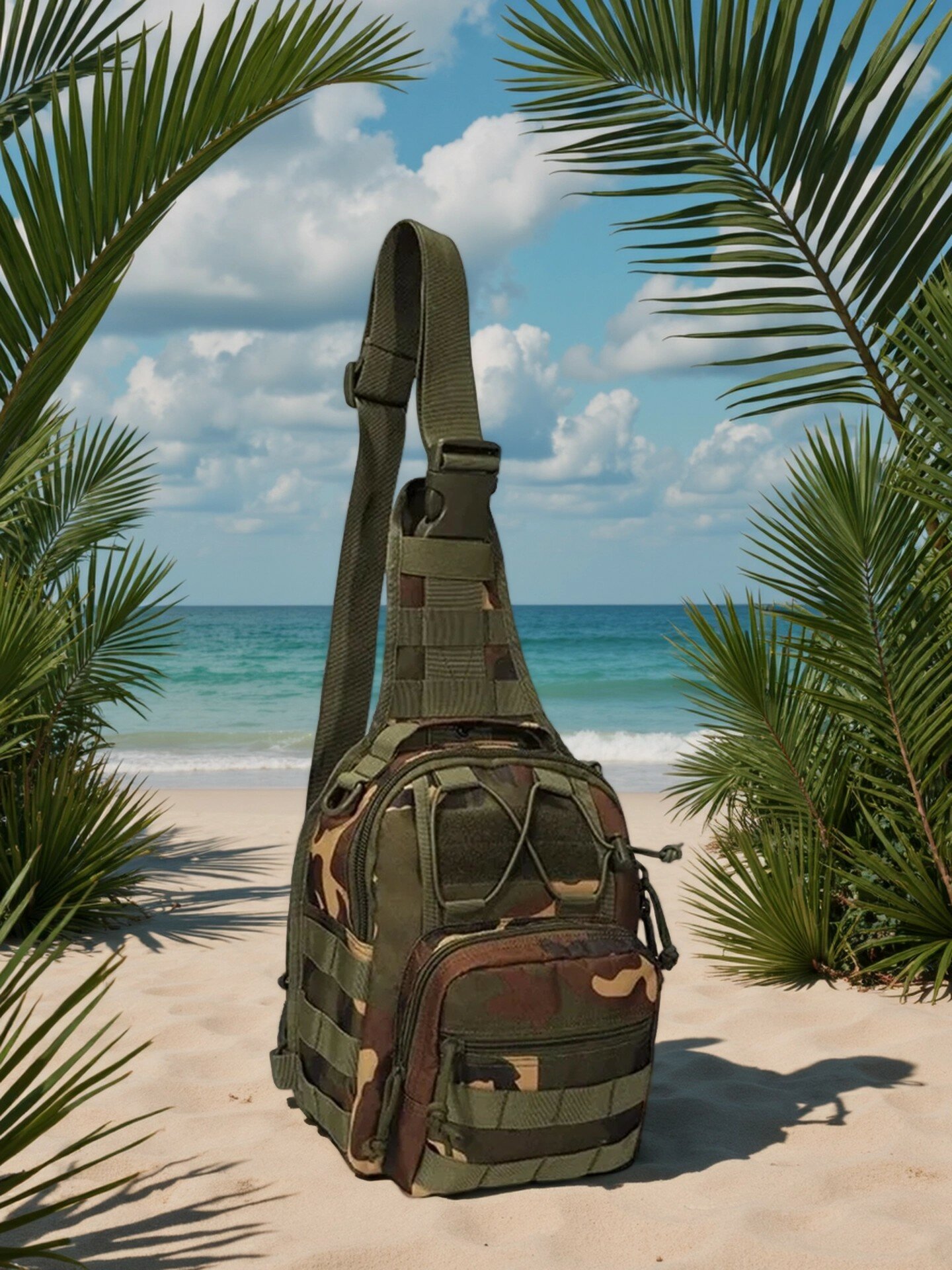 Нагрудная тактическая сумка через плечо с одной лямкой, камуфляж джунгли