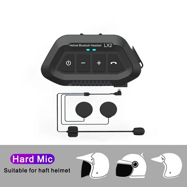 Беспроводные наушники для мотоциклетного шлема 1200 мАч, Bluetooth 5.0, с голосовым помощником.