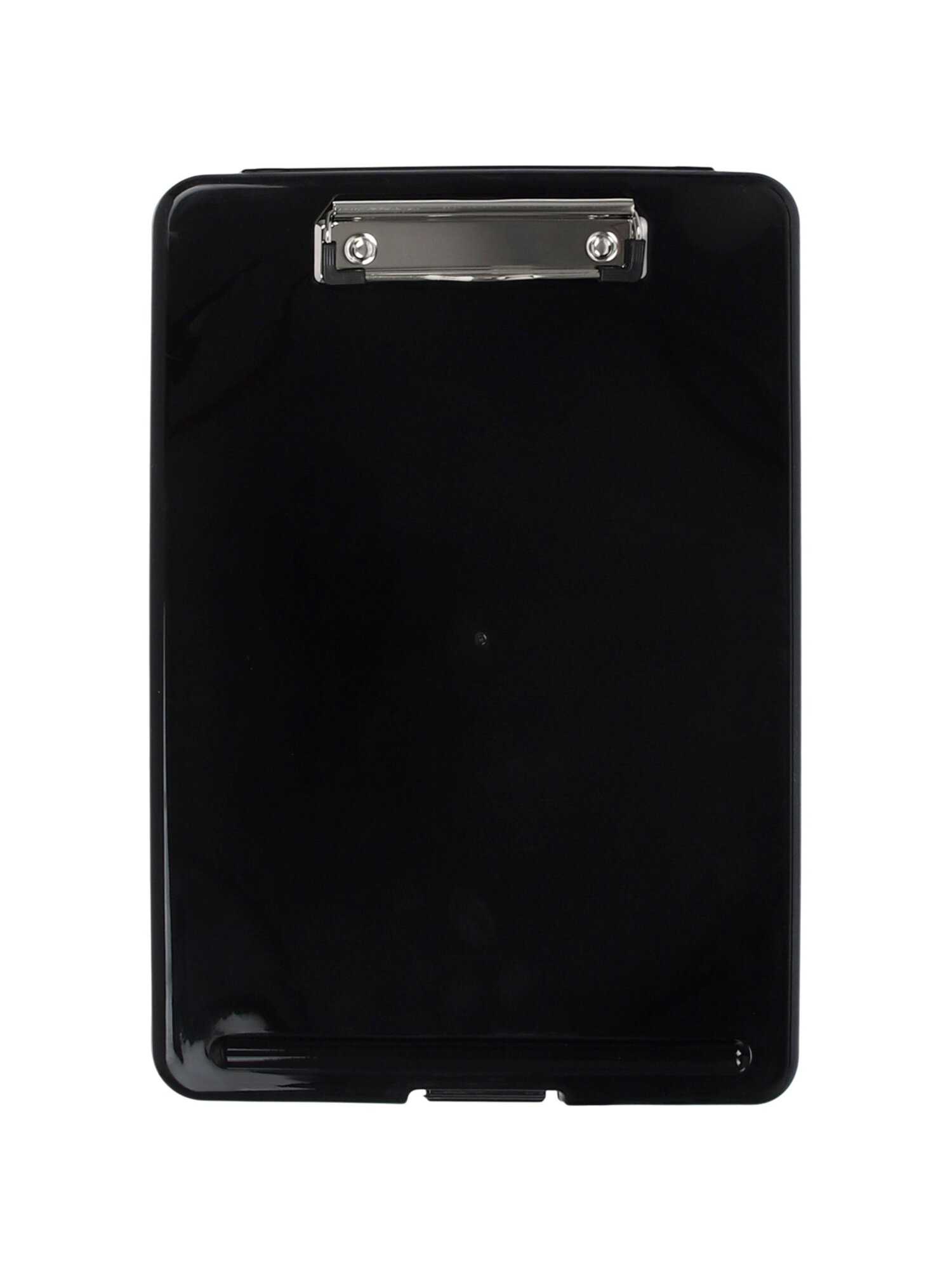 Планшет с прижимом формат А4 пластик черный, с коробкой для хранения бумаг